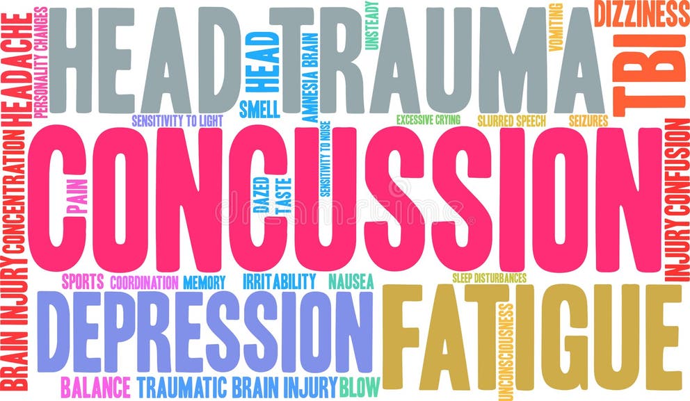 Concussion Word Cloud stock vector. Illustration of fatigue - 102592911