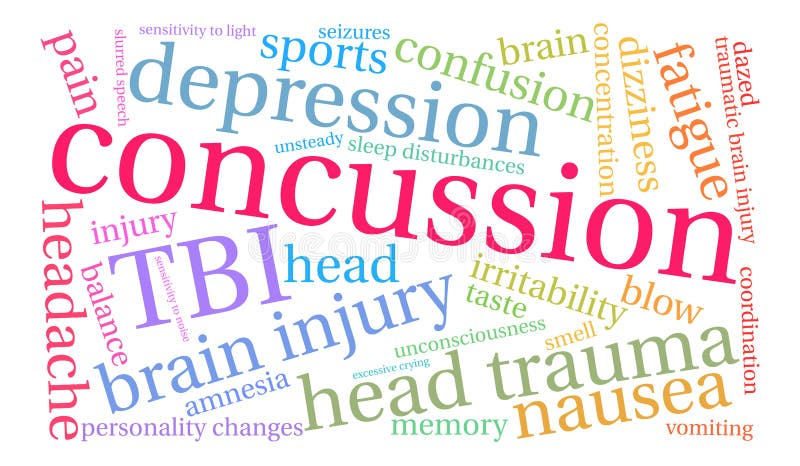 Concussion Word Cloud stock illustration. Illustration of concussion ...