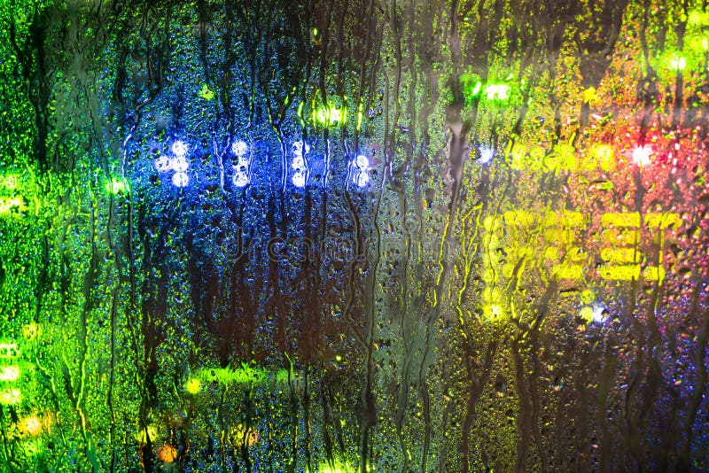 Condensate on the Glass Wall of the Server Room. Drops of Water on a ...