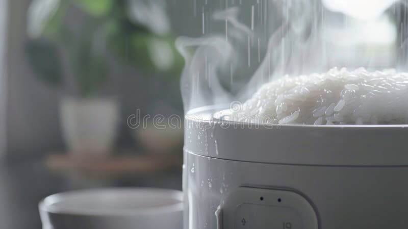 The Condensation Collector of a Rice Cooker Catching Excess Moisture ...