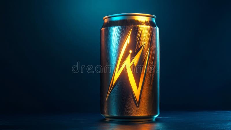 Condensation on a Glossy Aluminum Can Against Dark Background Stock ...