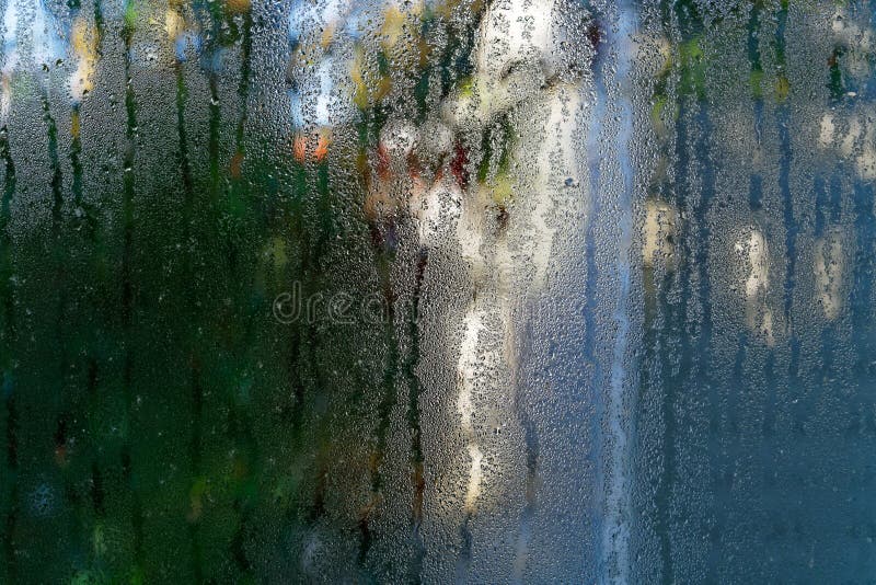 Condensation on the Inside of a Window in a Cold Damp House Stock Image ...