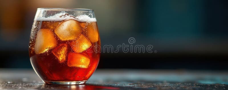 Condensation on a Sweating Glass of Soda with Melting Ice , Sweaty ...