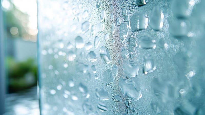 Condensation Water Droplets on Glass Surface Stock Illustration ...