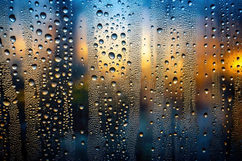 Condensation Water Drops on Black Window Background Stock Illustration ...