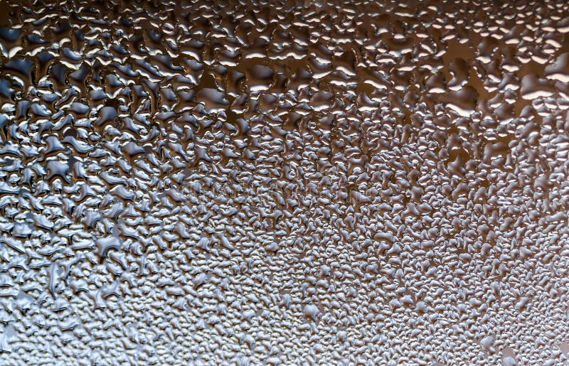 Condensation on a Window with Blue Background Stock Photo - Image of ...