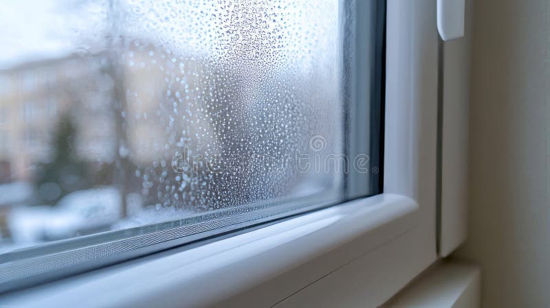 Condensation on a Windowpane, Showcasing the Boundary between Inside ...