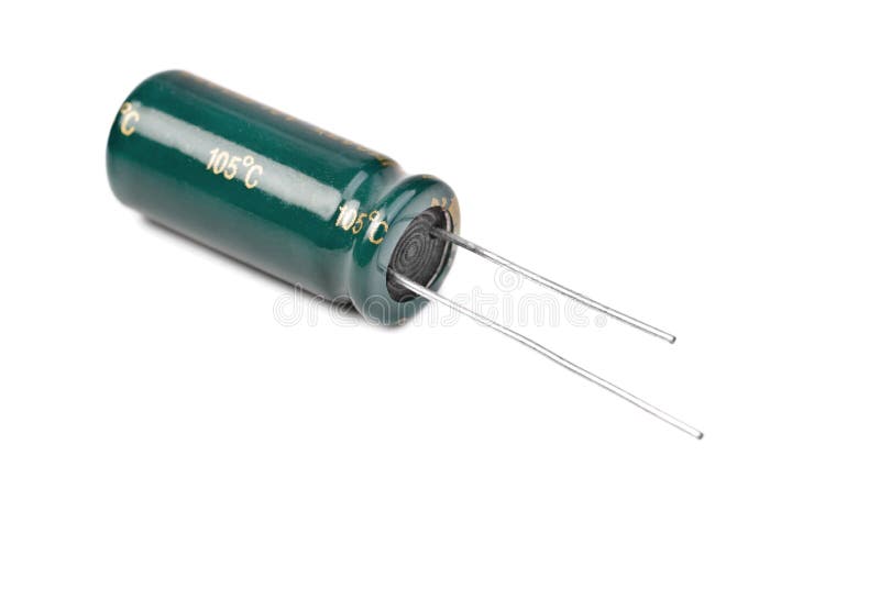 Condensatore Elettrolitico Nel Verde Immagine Stock - Immagine di ...