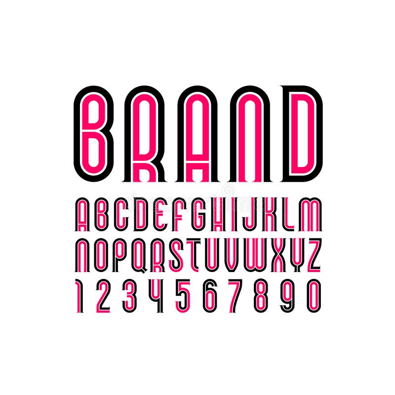 Condensed Font, Trendy Modern Multi-colored Alphabet, Vector Letters ...
