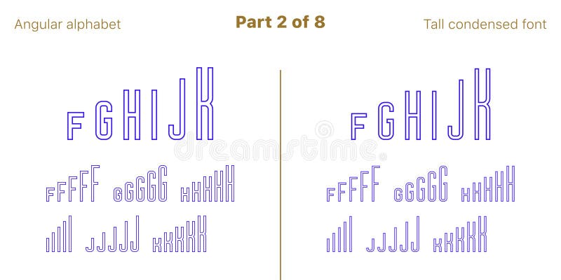Condensed Outlined Sans Serif Font Rounded, Vector Stock Vector ...