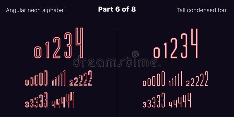 Condensed Red Neon Font, Angular. Vector Set Stock Vector ...