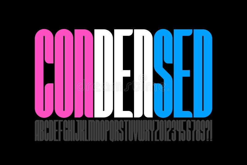 Condensed Style Modern Font Stock Vector - Illustration of language ...