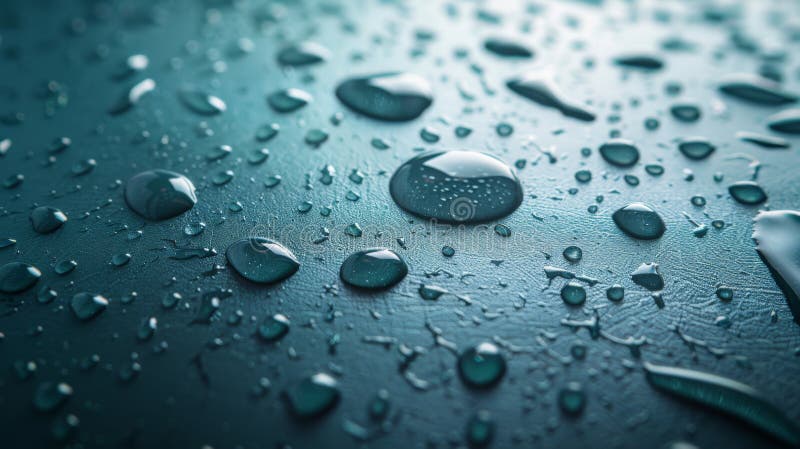 Condensed Water Droplets of Varying Sizes Create a Pattern on a Bright ...