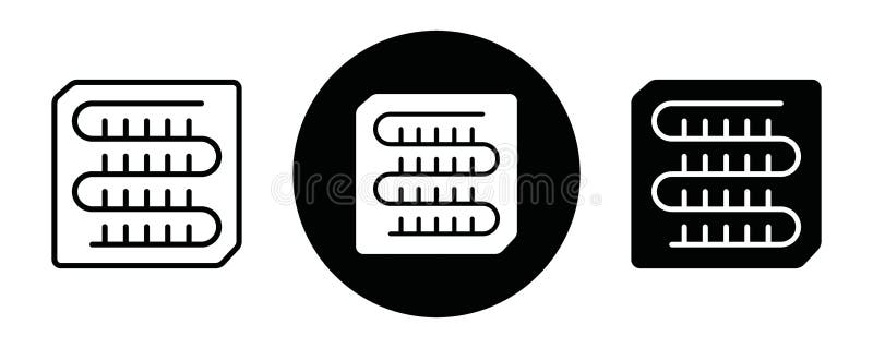 Condenser Coil Outline Icon Collection or Set. Condenser Coil Thin ...