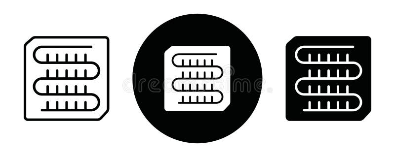 Condenser Coil Outline Icon Collection or Set. Condenser Coil Thin ...