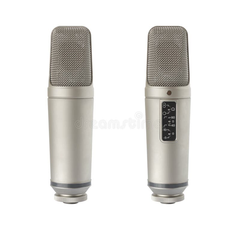 Condenser Microphone - Back and Front View Stock Image - Image of ...