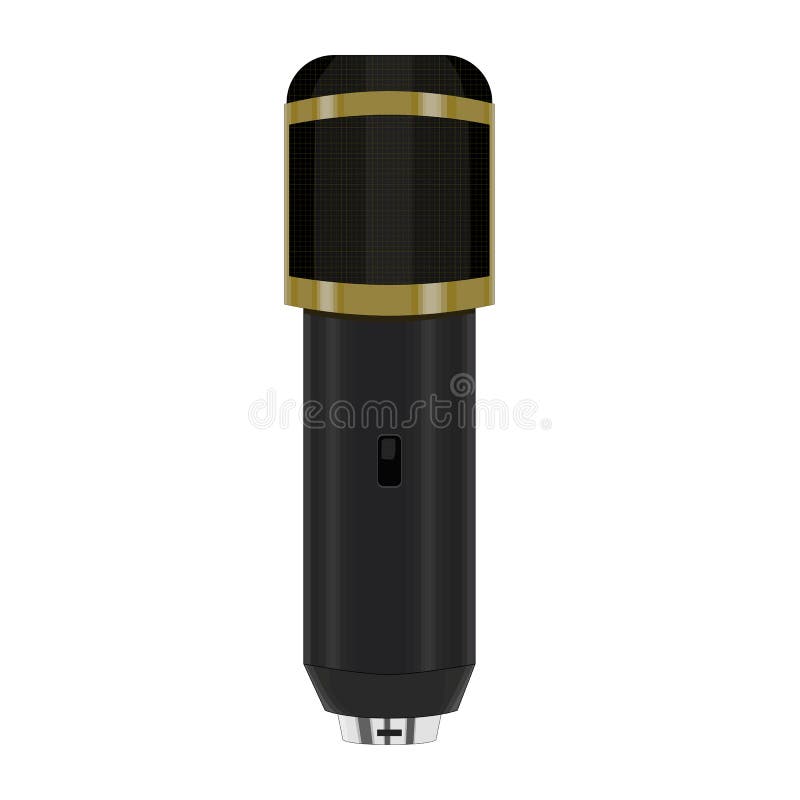 Condenser Microphone in Black Gold Color 3d Vector Illustration Stock ...