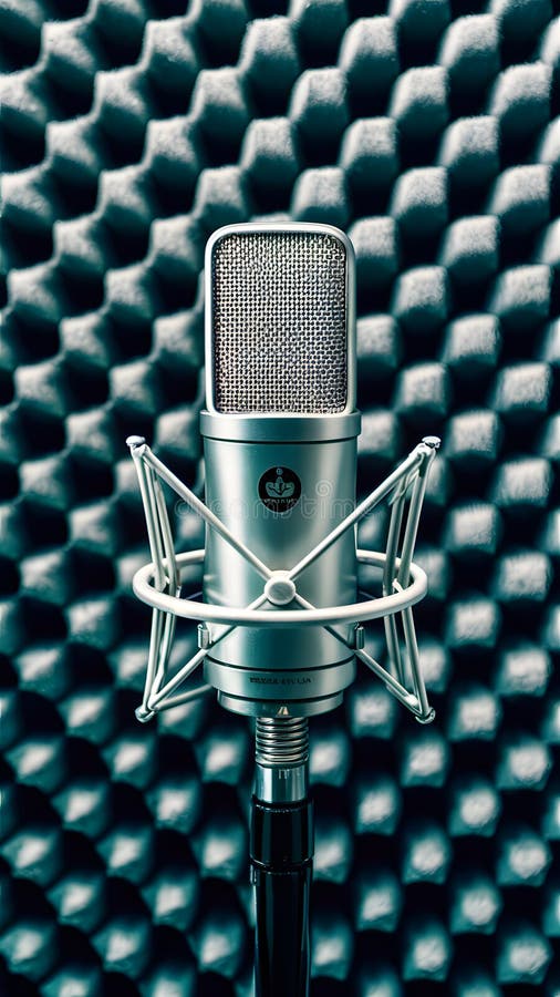 Condenser Microphone on Foam Background, Studio Recording Equipment ...