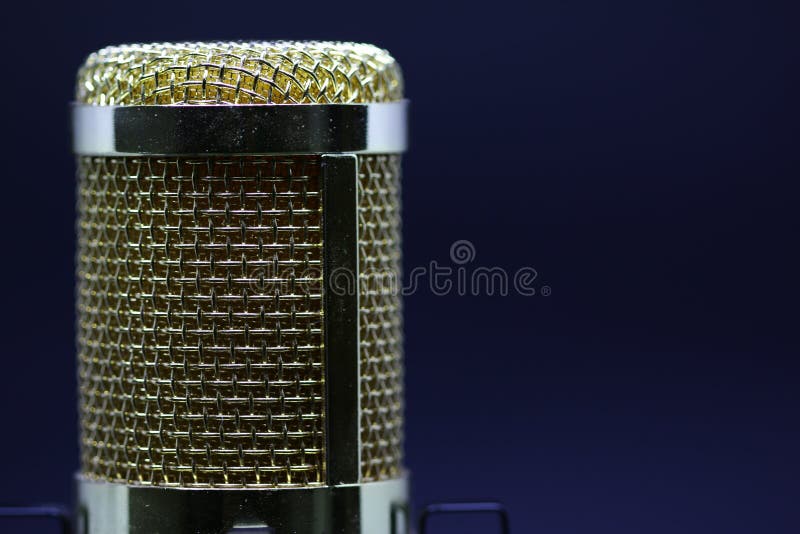 Condenser Microphone with Gold Accents Stock Image - Image of gold ...