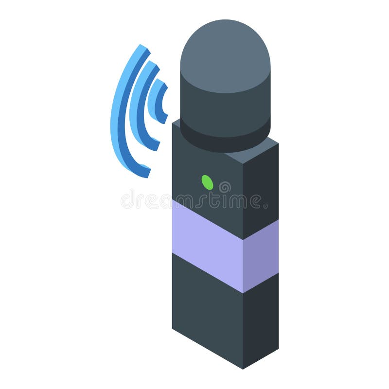 Condenser Microphone is Recording Audio Waves Stock Vector ...