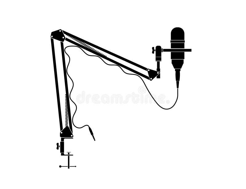 Condenser Microphone with Swing Bar Stock Vector - Illustration of plug ...