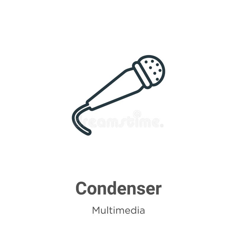 Outline Condenser Vector Icon. Isolated Black Simple Line Element ...