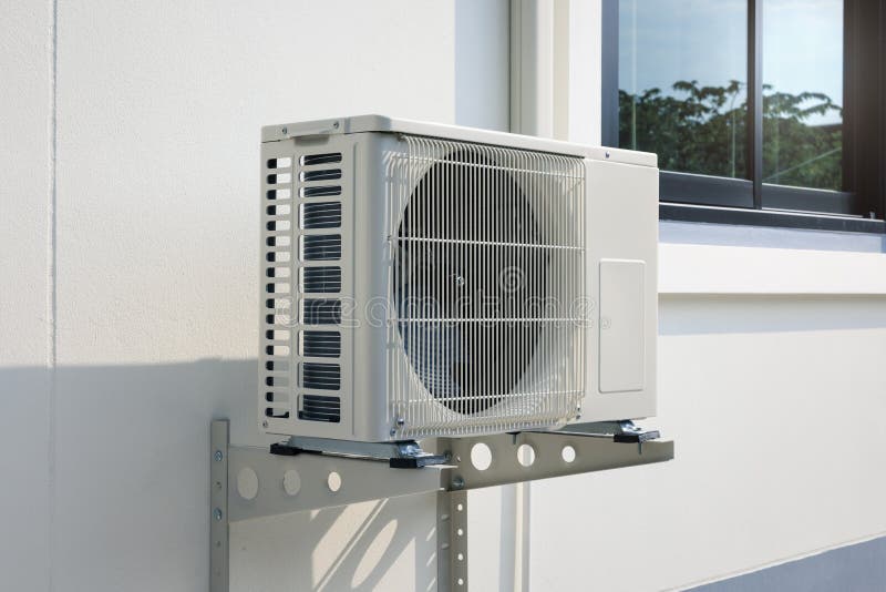 Condenser Unit Outside Home Stock Image - Image of maintenance, modern ...