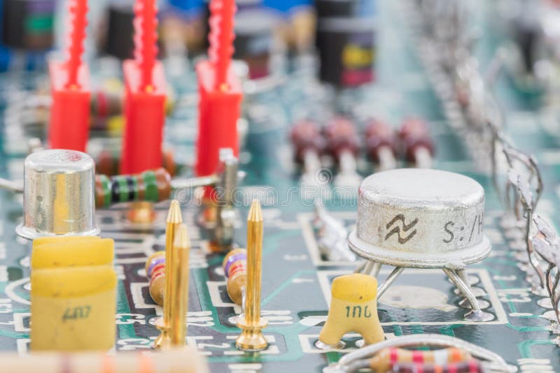 Condensers and Resistor Assembly on the Circuit Board Stock Image ...