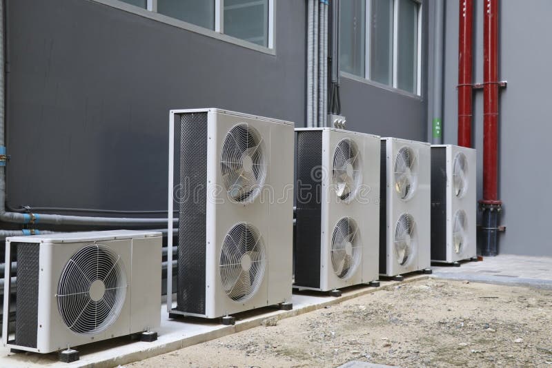 Condensing Unit of Air Conditioning Systems. Stock Photo - Image of ...
