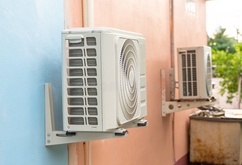 Condensing Unit of Air Conditioning Systems Stock Image - Image of ...