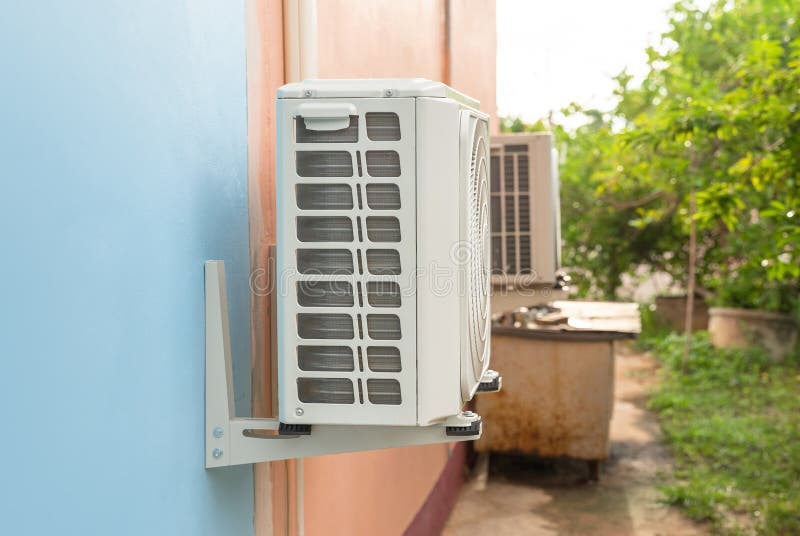 Condensing Unit of Air Conditioning Systems Stock Image - Image of ...