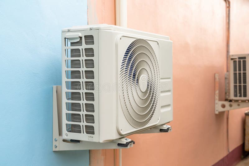 Condensing Unit of Air Conditioning Systems Stock Photo - Image of ...