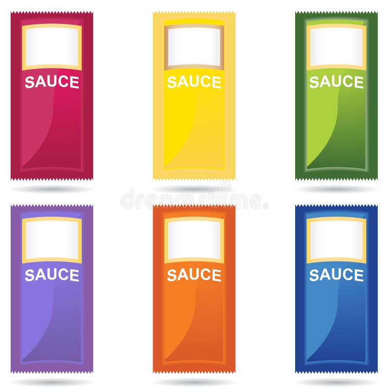 Condiment Packaging stock vector. Illustration of clipart - 9437545