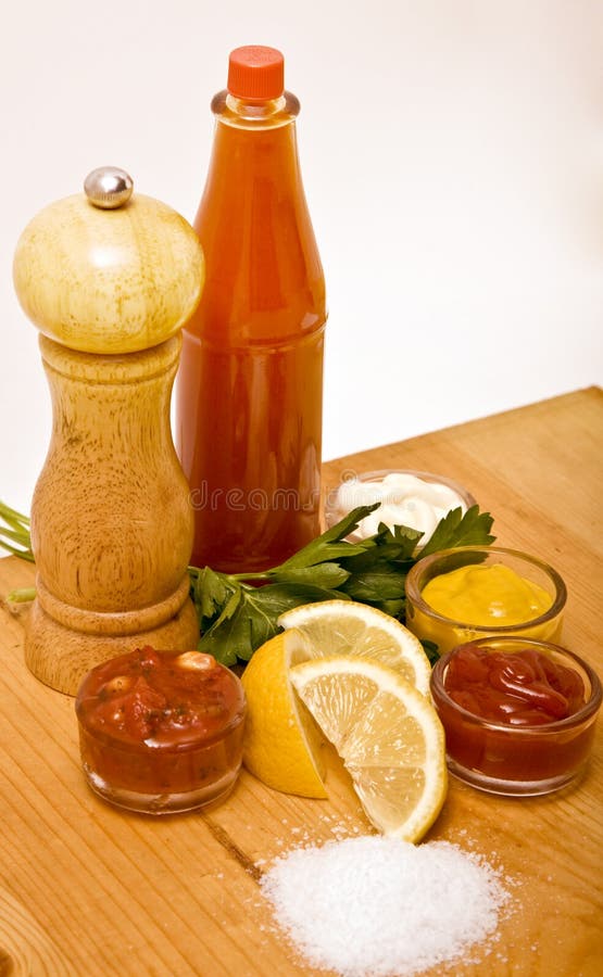 Condiments stock photo. Image of catsup, ketchup, lemon - 4232354