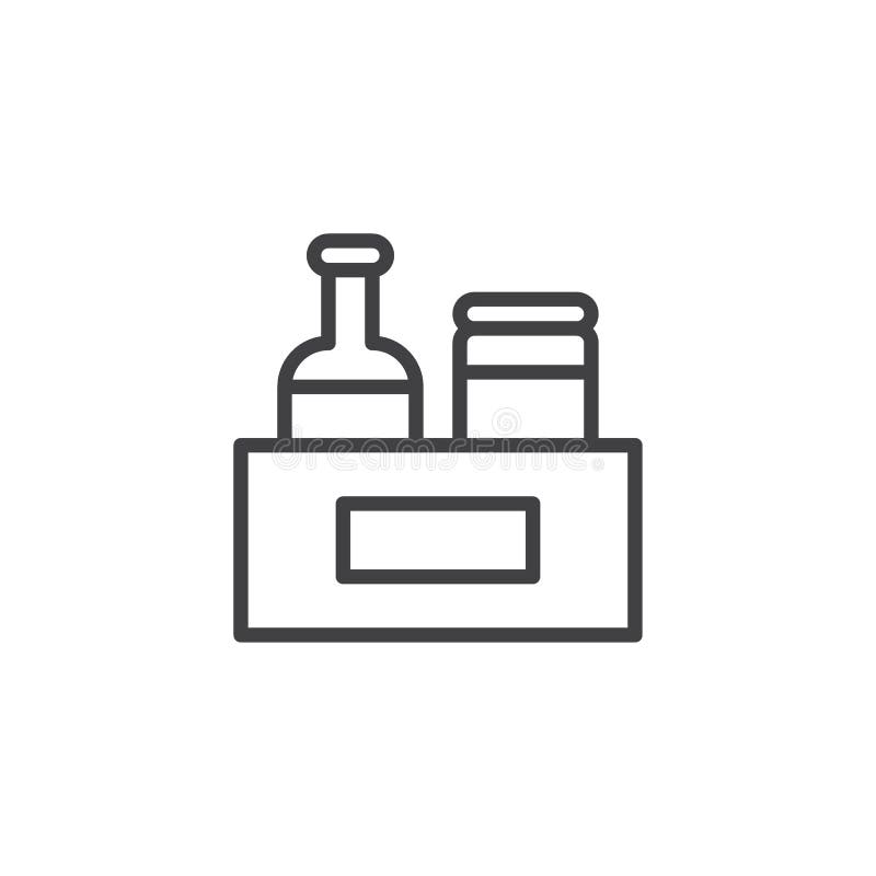 Condiments Box Outline Icon Stock Vector - Illustration of graphics ...