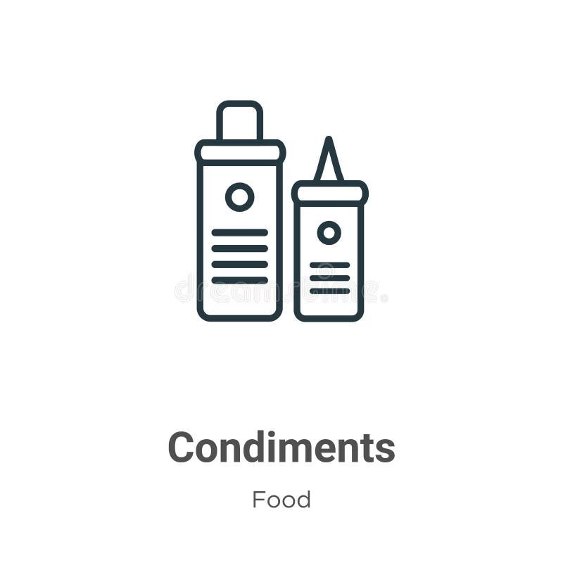Condiments Outline Vector Icon. Thin Line Black Condiments Icon, Flat ...