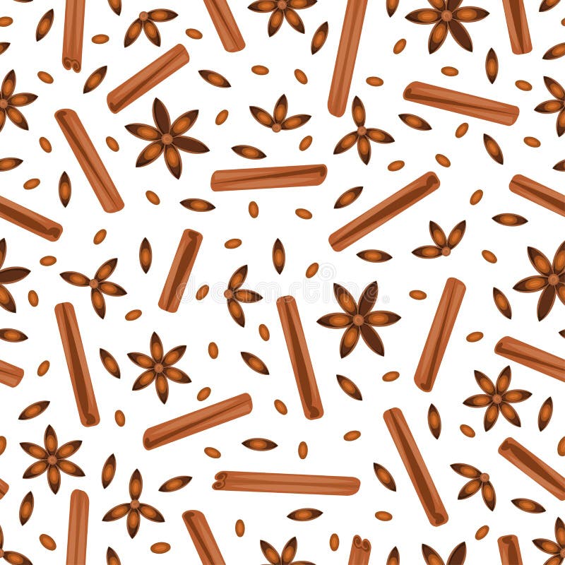 Condiments and Spices. Seamless Pattern Stock Vector - Illustration of ...