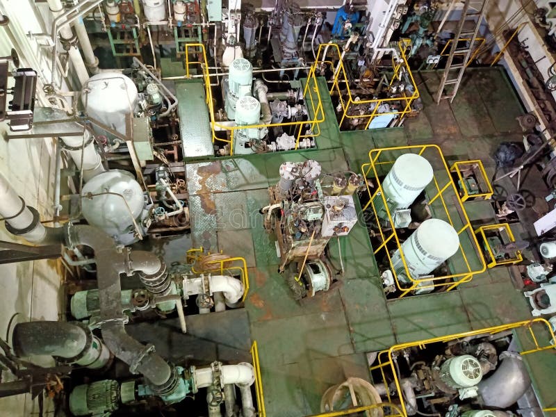 Condition Engine Room in the Ship Construction Engine Stock Photo ...
