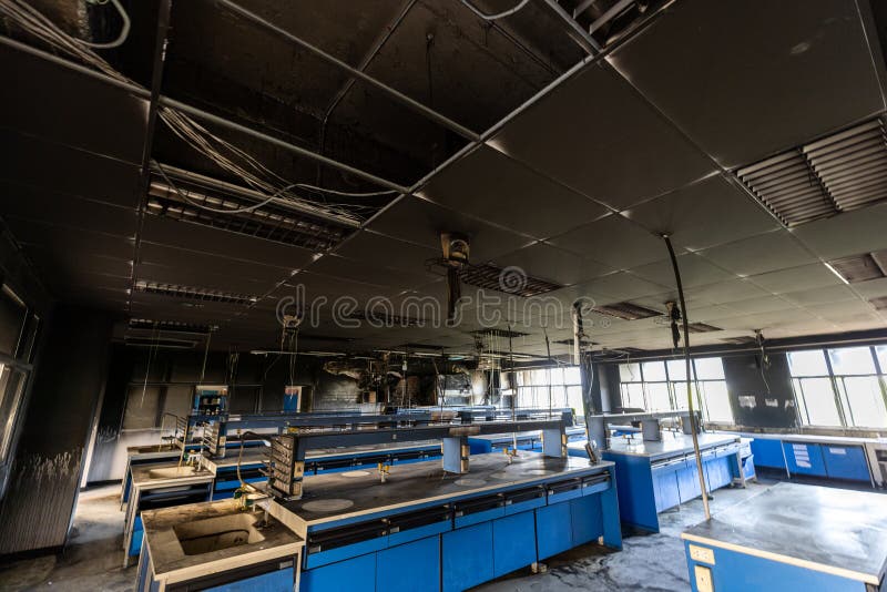 Condition after Scientific Laboratory Fire. Stock Photo - Image of ...