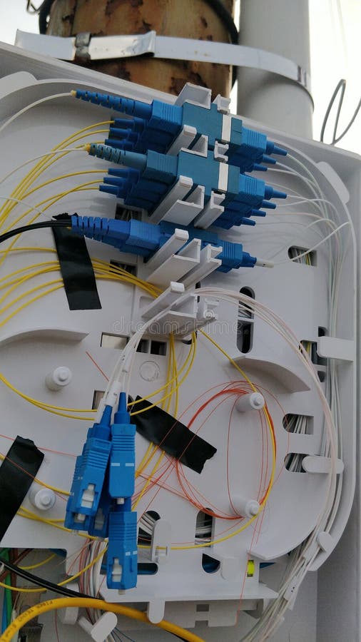 The Condition of the Updated Wifi Odp at the Power Pole Stock Photo ...