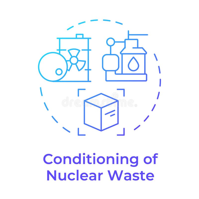 Conditioning of Nuclear Waste Blue Gradient Concept Icon Stock Vector ...