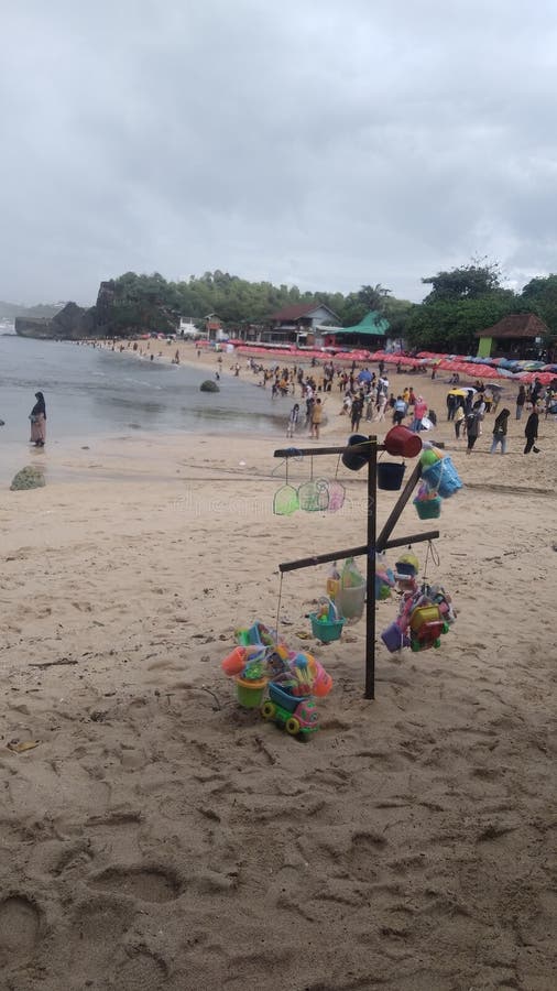 Conditions on the Beach after the Rain Stock Photo - Image of equipment ...