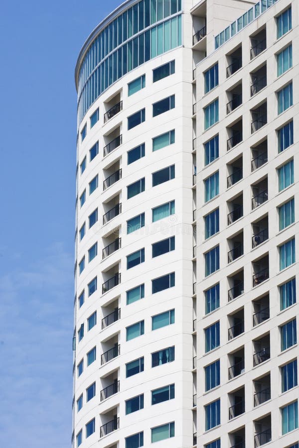Condo Balconies and Windows on Blue Sky Stock Image - Image of modern ...