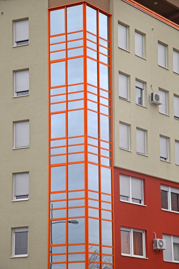 Condo Building Glass Corner Stock Photo - Image of windows, exterior ...