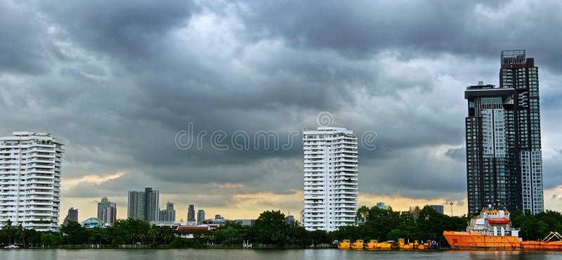 Condo Office Building on the River. Stock Photo - Image of office ...