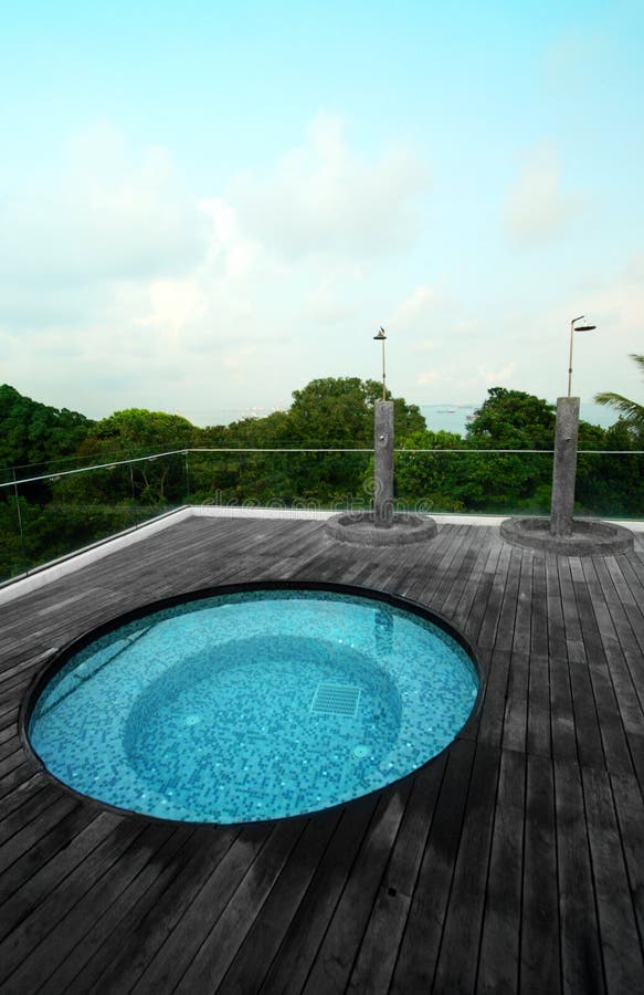Condo Roof Top Jacuzzi Pool Stock Image - Image of condominiums, homes ...