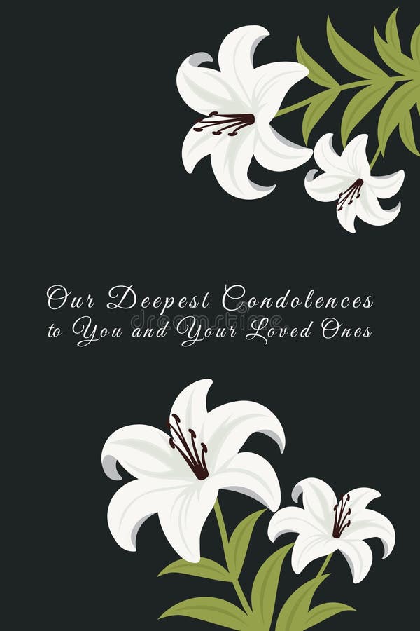 Condolence Card Flat Vector Illustration Stock Vector - Illustration of ...