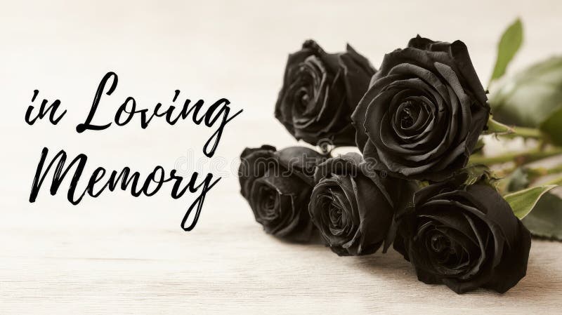 Condolence Card with Roses in Loving Memory AI Generated Stock ...