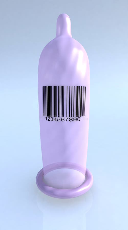 Condom with barcode stock illustration. Illustration of pink - 34319246