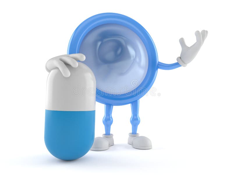 Condom Character With Sword And Shield Stock Vector Illustration Of